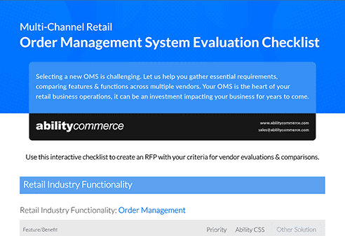 Order Management System | CCS Software from Ability Commerce